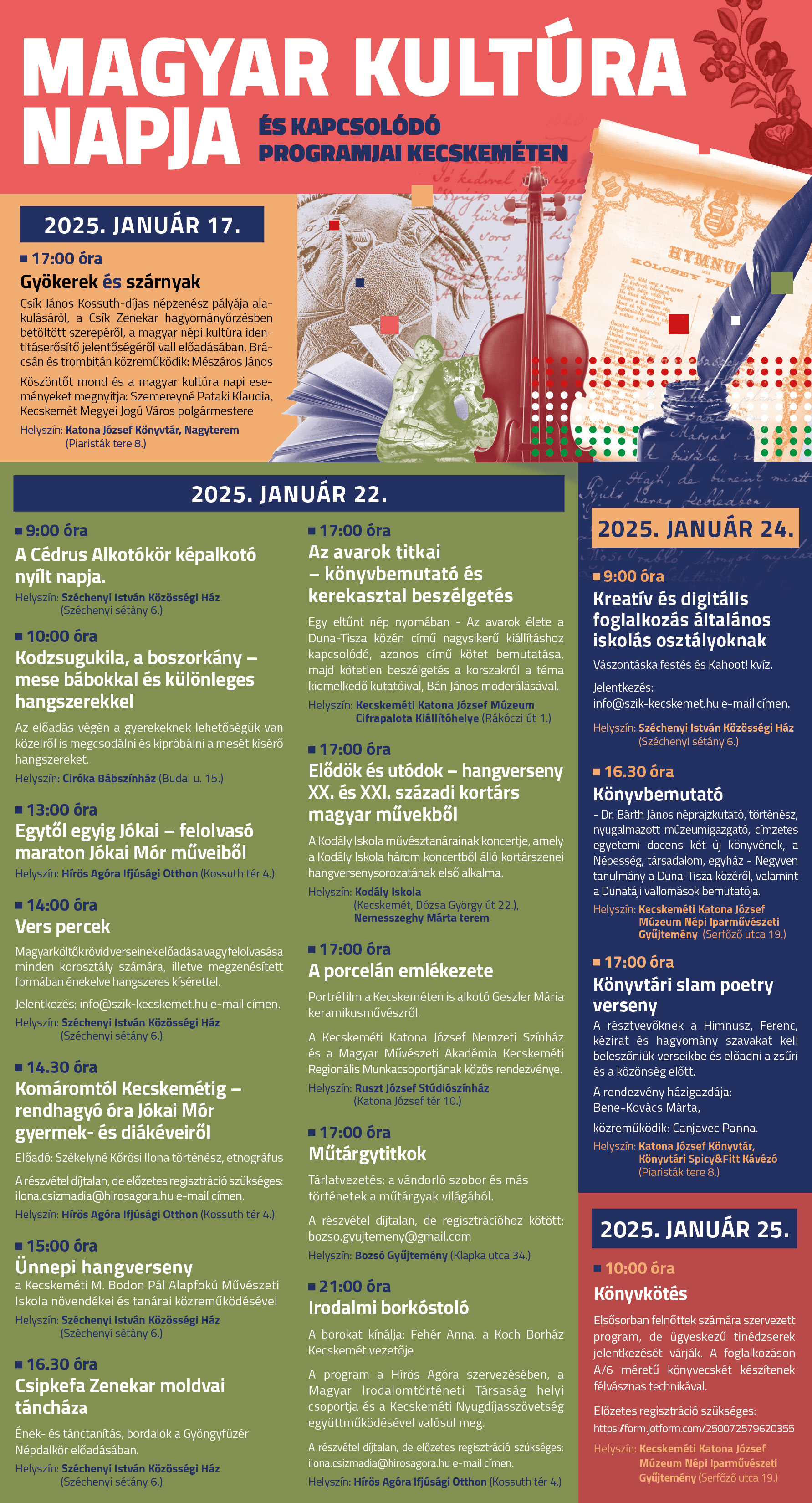 A Magyar Kultúra Napja és kapcsolódó programjai 2025 | Kecskemét